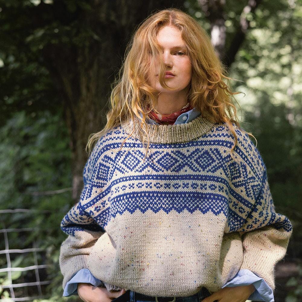 Marius Ladies Sweater Knitting Pattern | Sandnes Garn | Tangled Yarn